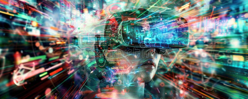 Virtual Reality Dreamscape, Abstract Layers of Digital , Generative Ai ...