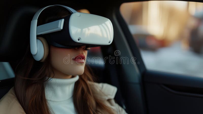 A Futuristic Car is Driving Down a Highway with a City in the Background, Giving it a Futuristic ...