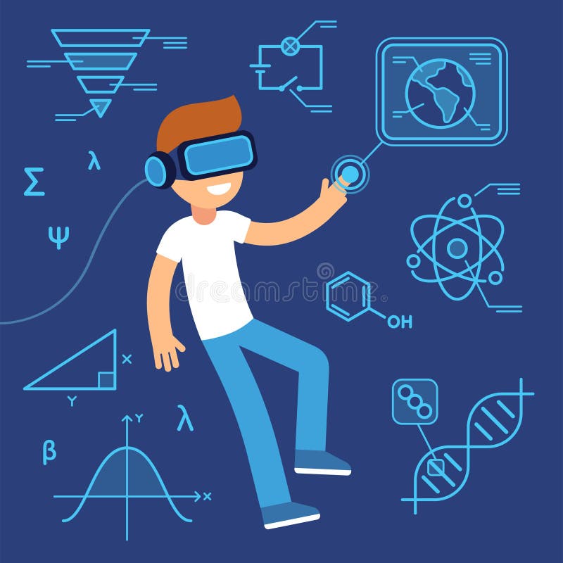 Virtual reality education stock vector. Illustration of electrical ...
