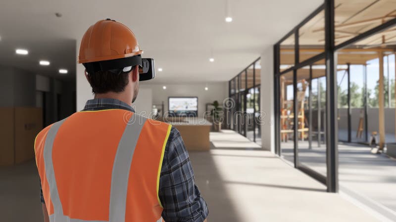 Virtual Reality Enhances Real Estate Exploration in a Modern Office Space Stock Image - Image of ...