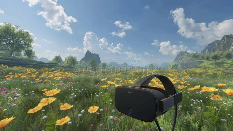 A Virtual Reality Environment Showing a Peaceful Meadow Utilized in ...