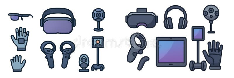 Virtual Reality Equipment Showcasing Various Devices and Accessories ...