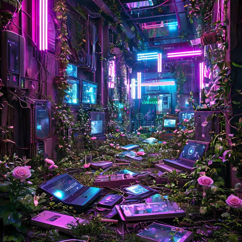 Virtual Reality Escape. Image is Generated Using AI Stock Illustration ...