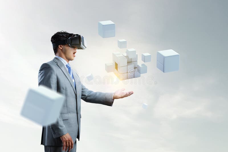 Virtual Reality Experience. Technologies of the Future. Mixed Media ...