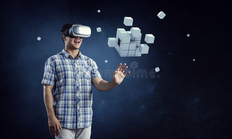 Virtual Reality Experience. Technologies of the Future. Mixed Media ...