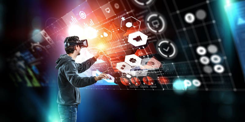 Virtual Reality Experience. Technologies of the Future. . Mixed Media ...