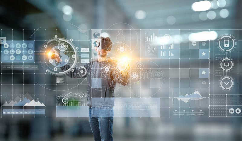 Virtual Reality Experience. Technologies of the Future. Mixed Media ...