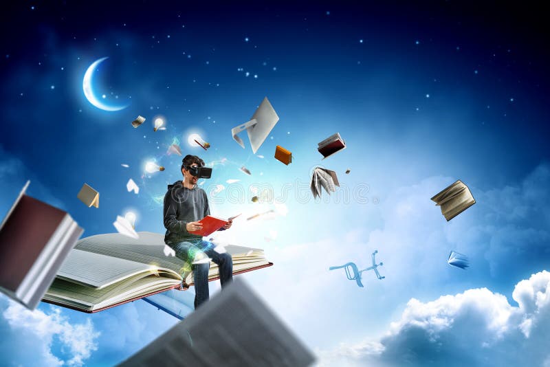 Virtual Reality Experience, Young Man in VR Glasses Stock Photo - Image ...