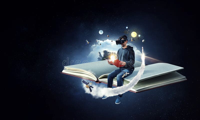 Virtual Reality Experience, Young Man in VR Glasses Stock Photo - Image ...