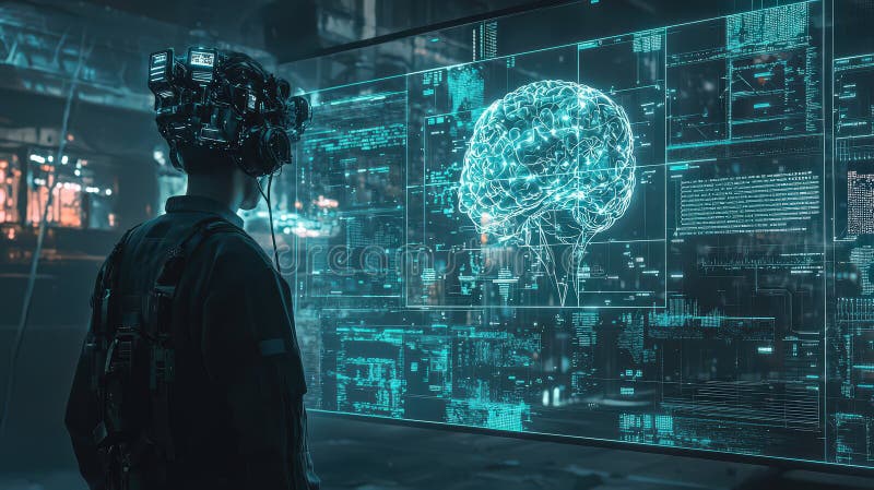 Virtual Reality Exploration of Neural Networks Futuristic Lab Digital Art Sci-fi Environment ...