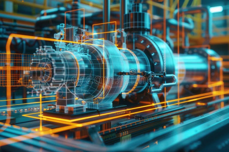 Virtual Reality. Exploring the Digital Twin Concept Stock Illustration ...