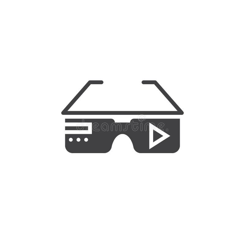 Virtual Reality Eyeglasses Icon Vector, Solid Logo Illustration ...