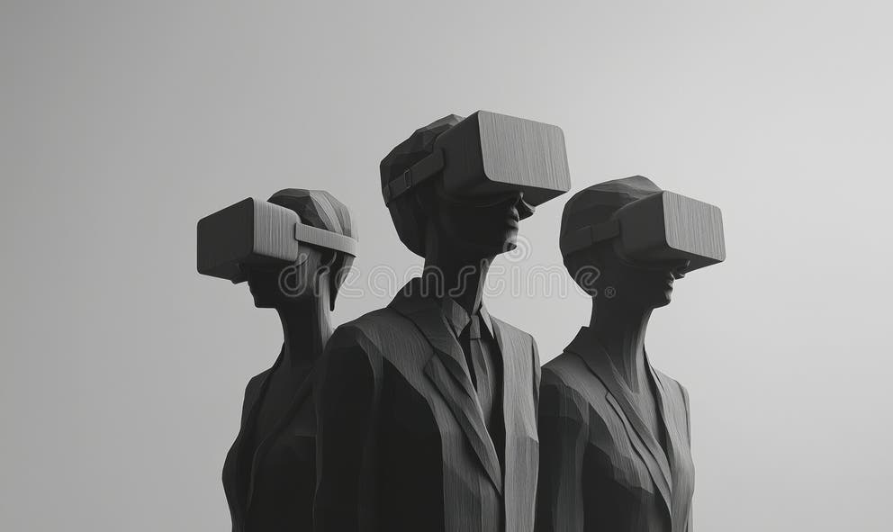 Virtual Reality Figures in Suits Showcasing Modern Technology and Innovation Stock Photo - Image ...