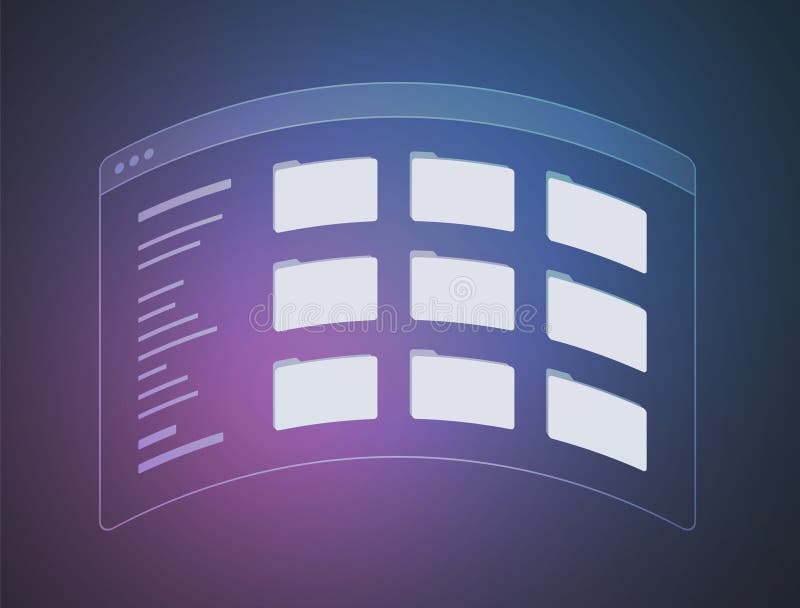 Virtual Reality File Manager with Folders and Media Content. Optimize ...
