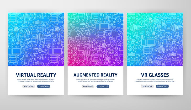 Virtual Reality Flyer Concepts Stock Vector - Illustration of cyber ...