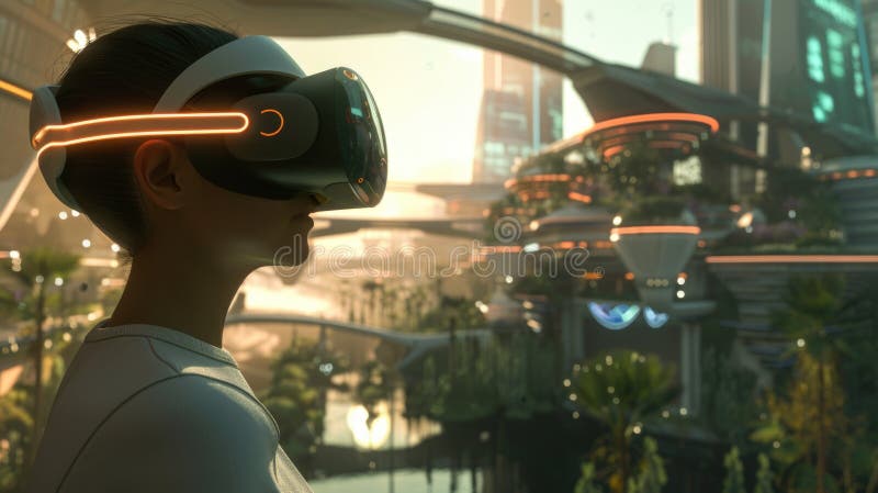 Virtual Reality is Full of Futuristic Unreal Things Stock Illustration ...