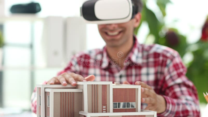 Virtual Reality Futuristic Design Technology. Architect or Design ...