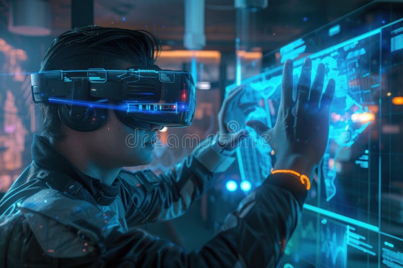 A Virtual Reality Game Developer Inside Their Own Game World, Creating ...