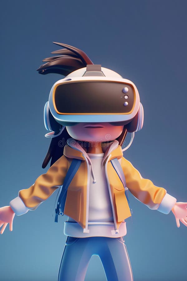 Virtual Reality Game Interface with 2D Character Avatars Stock ...