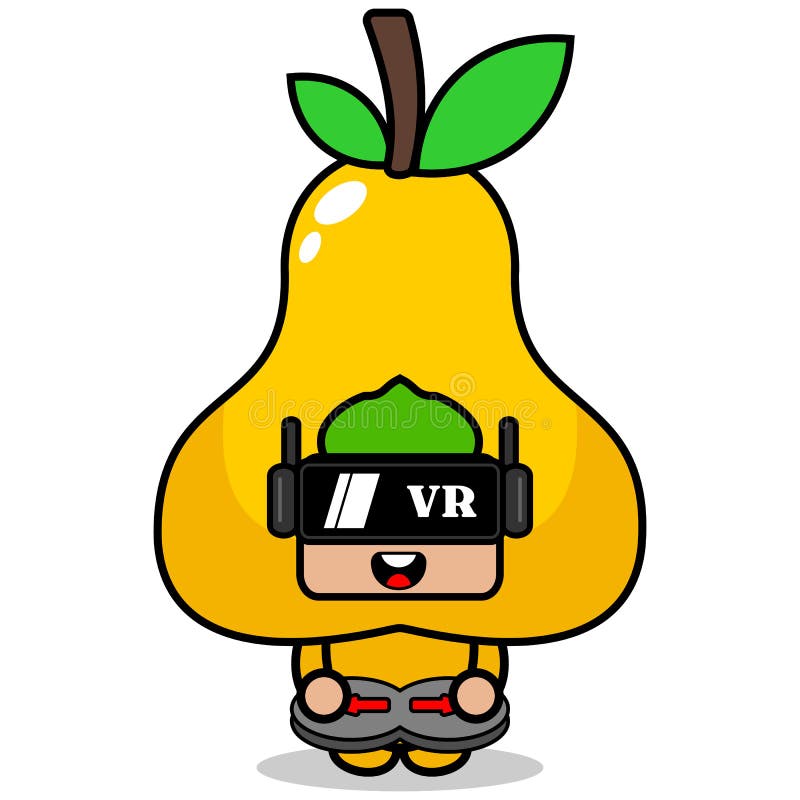 Virtual Reality Game Pear Mascot Stock Vector - Illustration of child ...