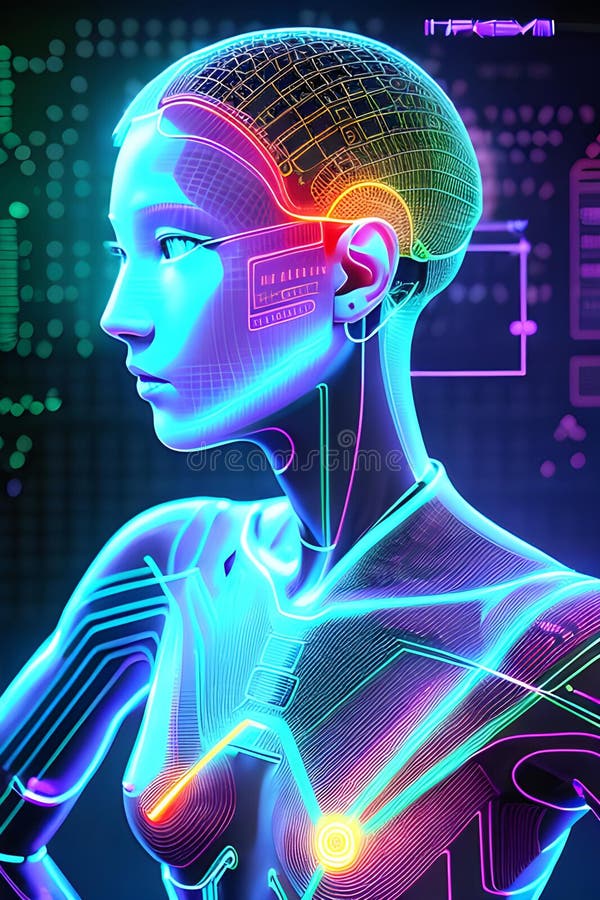 Virtual Reality Girl 3D Illustration Stock Illustration - Illustration ...