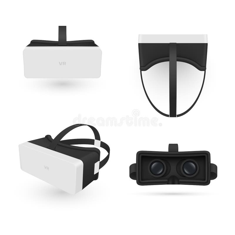 Virtual Reality Glasses Collection Vector Illustration. Set VR Goggles ...