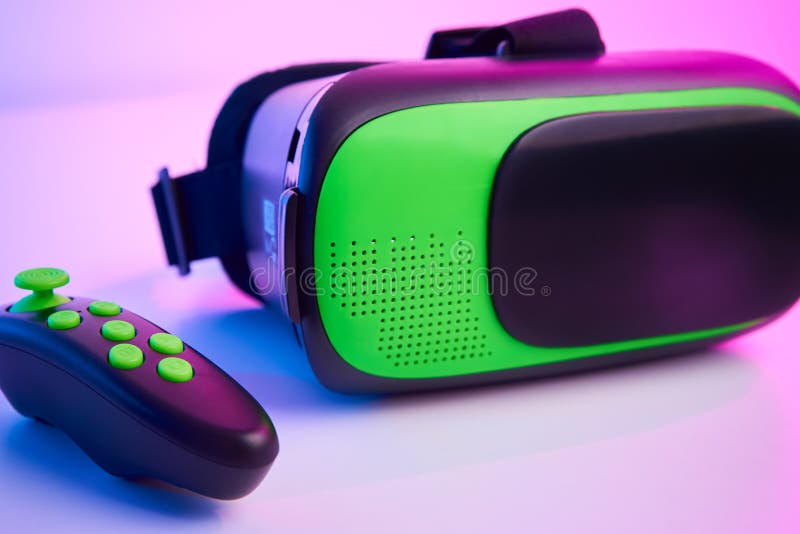 Virtual Reality Glasses on Color Background. Future Technology, VR ...