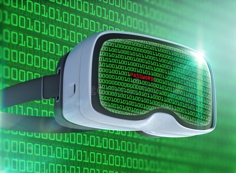 Virtual Reality Glasses, Futuristic Hacker, Internet Technology and Network Concept Stock ...
