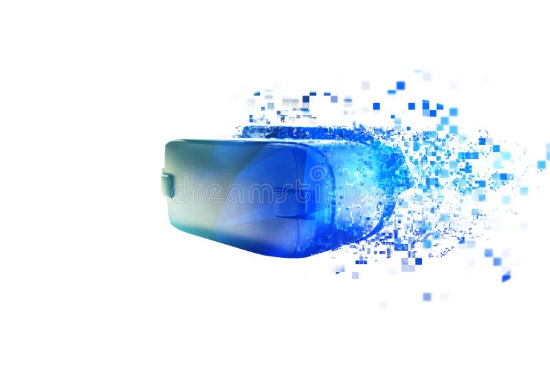The Virtual Reality Glasses are Scattered by Pixels or VR Glasses with ...