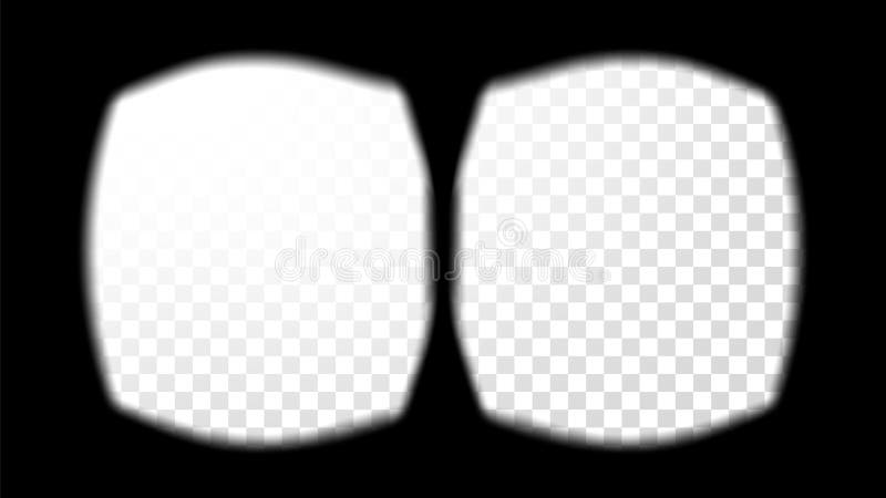Virtual Reality Glasses Sight View Vector. Screen Frame Template. VR ...