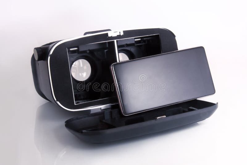 Virtual Reality Glasses and Smartphone. Stock Image - Image of device ...