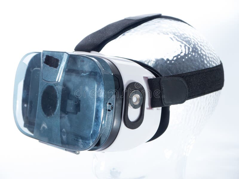 Virtual Reality Glasses on Transparent Glass Head Stock Photo - Image ...