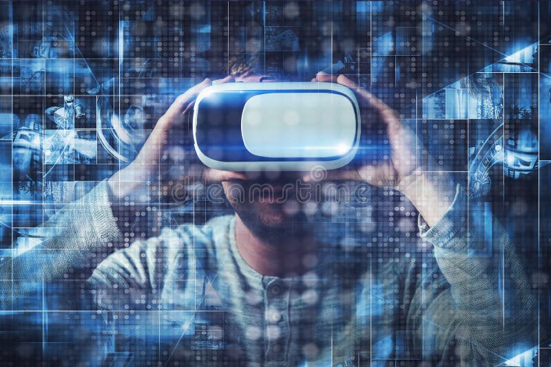 Virtual Reality Goggles Concept Stock Illustration - Illustration of ...