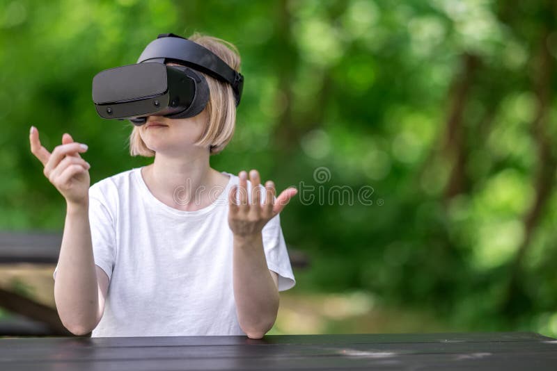 Virtual reality goggles stock image. Image of book, cyber - 227596095