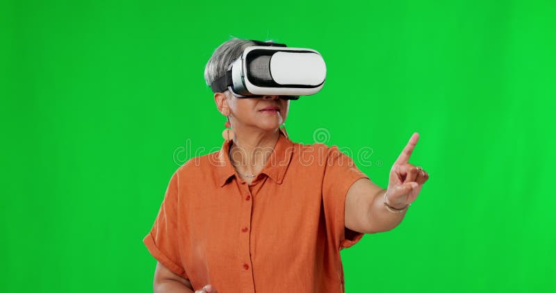 Virtual Reality, Green Screen and Woman in 3D Metaverse Using a ...
