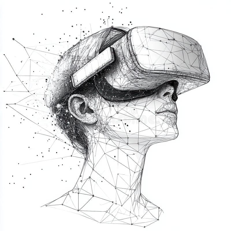 Virtual Reality Headset Abstract Person Digital World Metaverse ...