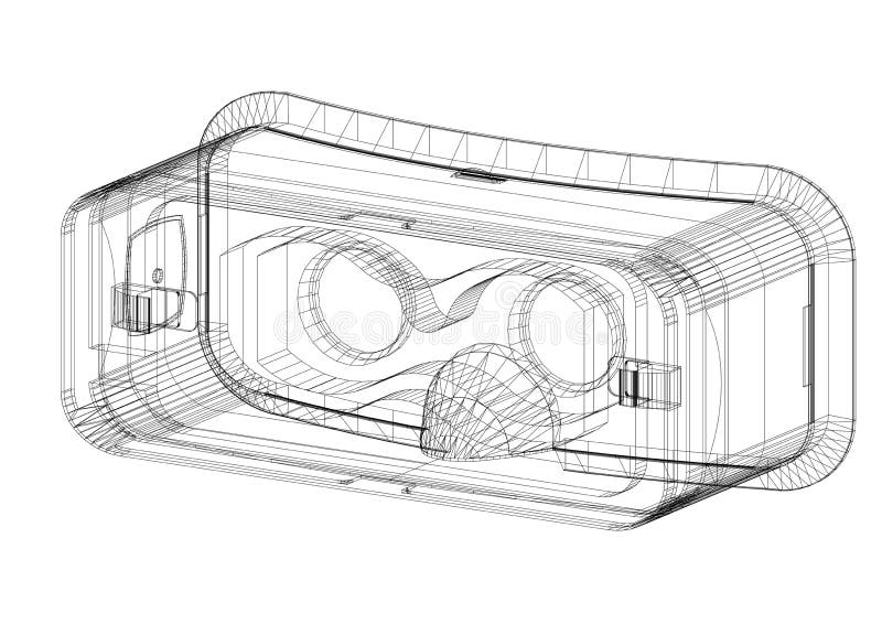 Virtual Reality Glasses Design Architect Blueprint Stock Illustration ...