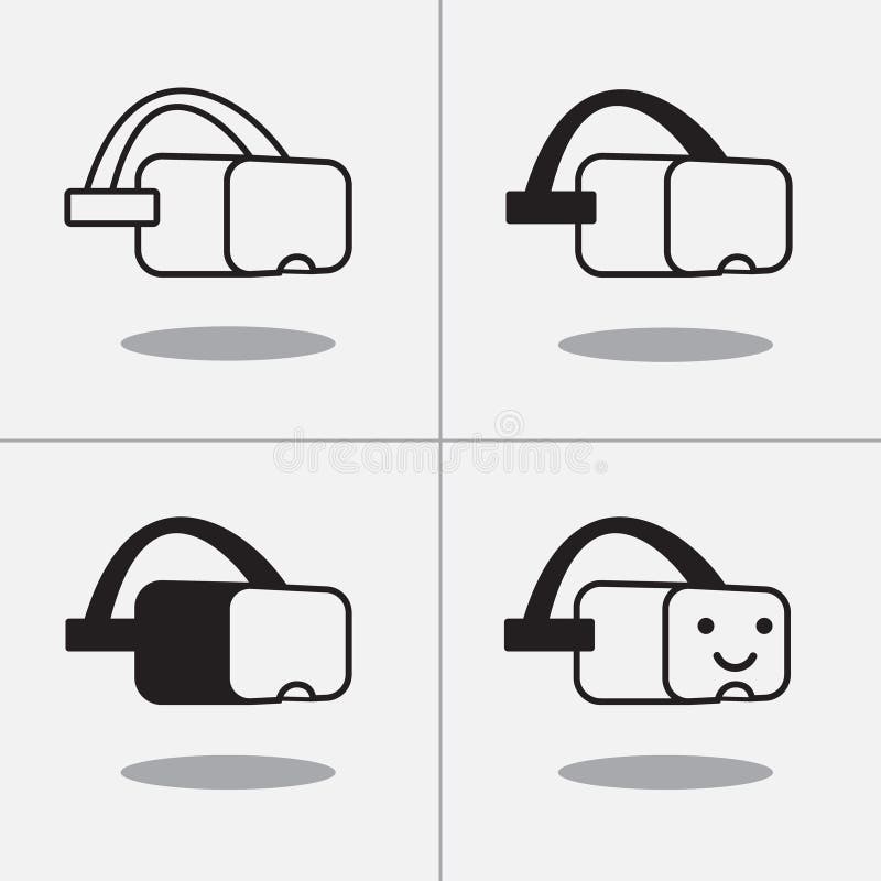 Virtual Reality Headset Cartoon Icons Stock Vector - Illustration of ...