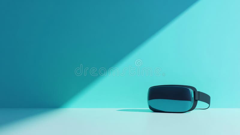 Virtual Reality Headset in Color Minimalist Room, Background Stock ...