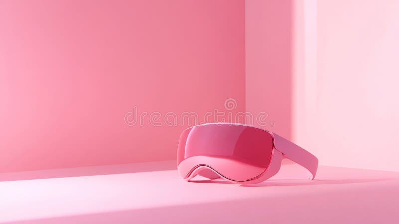 Virtual Reality Headset in Color Minimalist Room, Background Stock ...