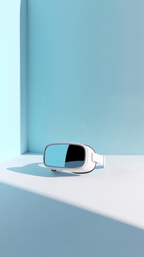 Virtual Reality Headset in Color Minimalist Room, Background Stock ...