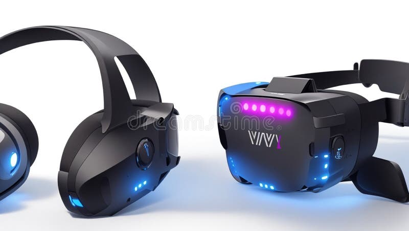 Virtual Reality Headset and Controllers for Gaming. VR Helmet ...