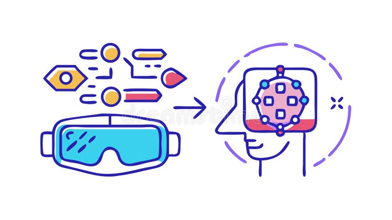 Virtual Reality Headset with Data Flow and Interface, Vector Design Generative AI Stock Vector ...