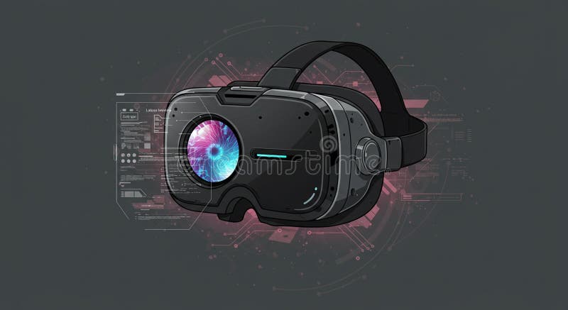 Virtual Reality Headset Depicted with Sleek, Black Design Featuring ...