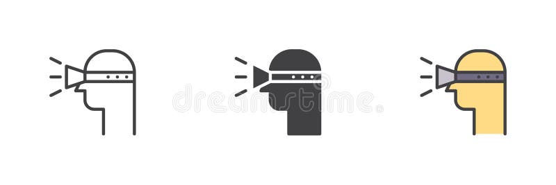 Virtual Reality Headset Different Style Icon Set Stock Illustration ...