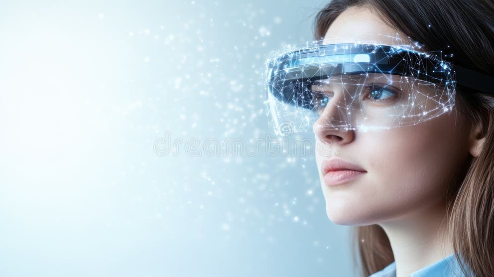 Virtual Reality Headset with Digital Interface Sparks Curiosity Stock ...