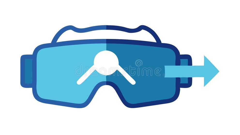 Virtual Reality Headset with Directional Arrow, VR Experience, Vector ...