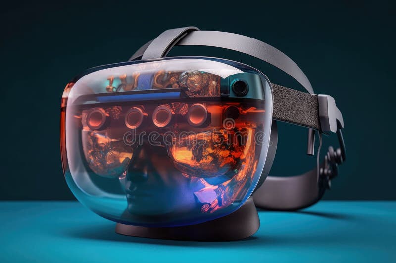 Virtual Reality Headset Displaying Ai Assistant Stock Image - Image of ...