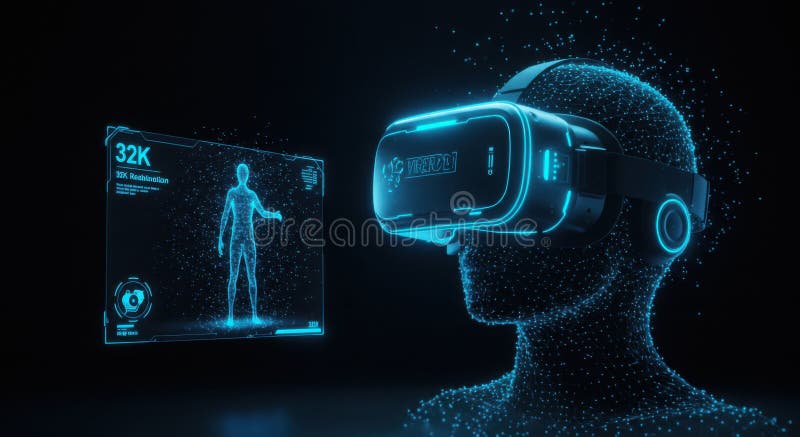 Virtual Reality Headset with Futuristic 32K Resolution and Cinematic ...