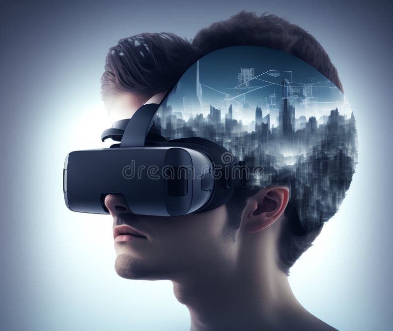 Virtual Reality Headset, Generative AI Illustration Stock Illustration ...